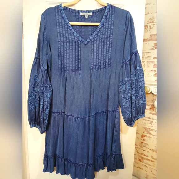 Solitaire | Dresses | Solitaire Denim Look Babydoll Dress | Poshmark